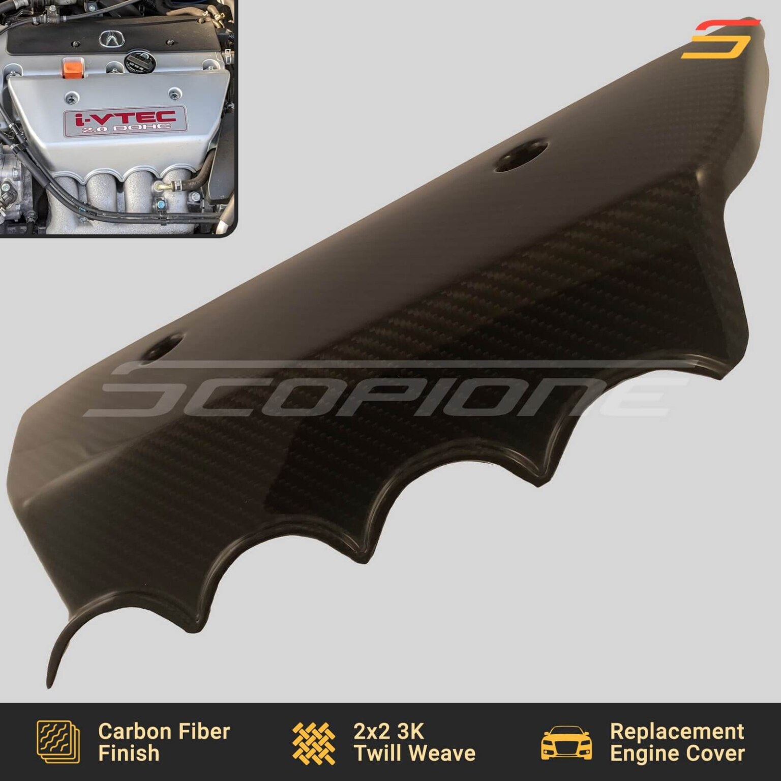 Scopione Carbon Fiber Engine Manifold Cover for Acura RSX DC5