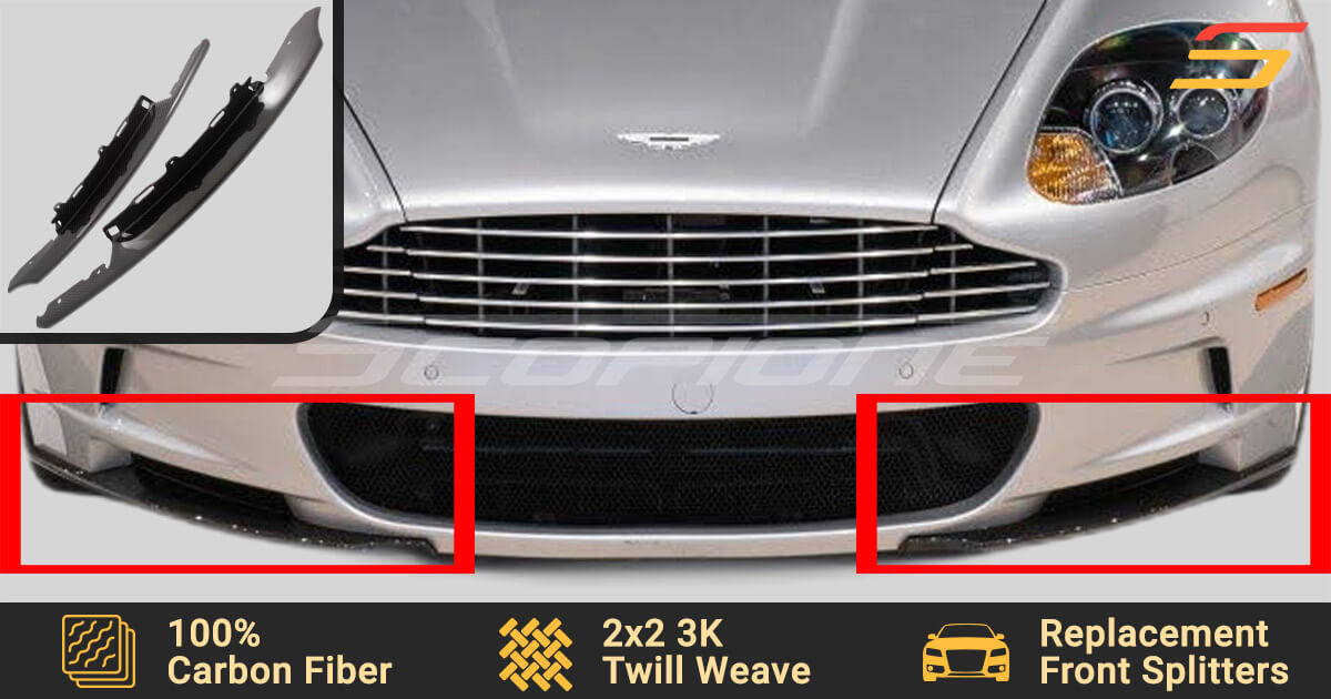 Scopione Carbon Front Bumper Splitters for Aston Martin DBS