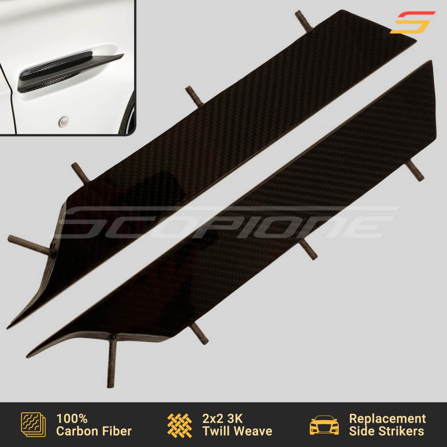 Scopione Carbon Fender Side Strakes: Aston Martin 06-17 Vantage