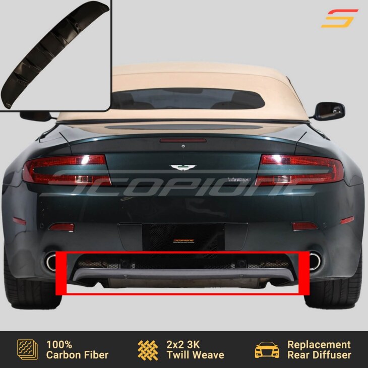 Scopione Carbon Diffuser SC2 for Aston Martin 06-12 V8 Vantage