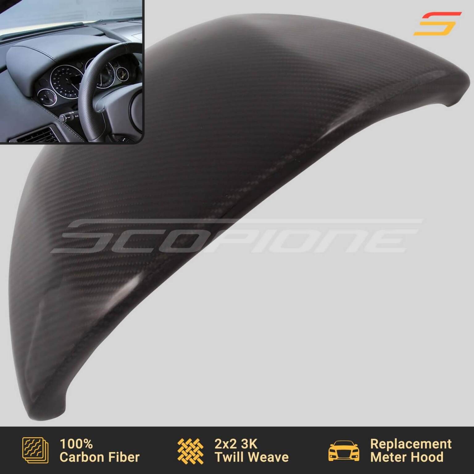 Scopione Carbon Gauge Cluster Hood: Aston DBS DB9 Vantage