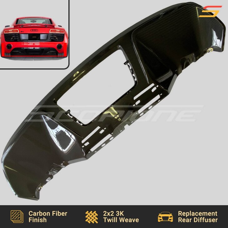 Scopione Carbon Fiber Rear Bumper Diffuser for Audi 09-12 R8 V10 GT 5.2L