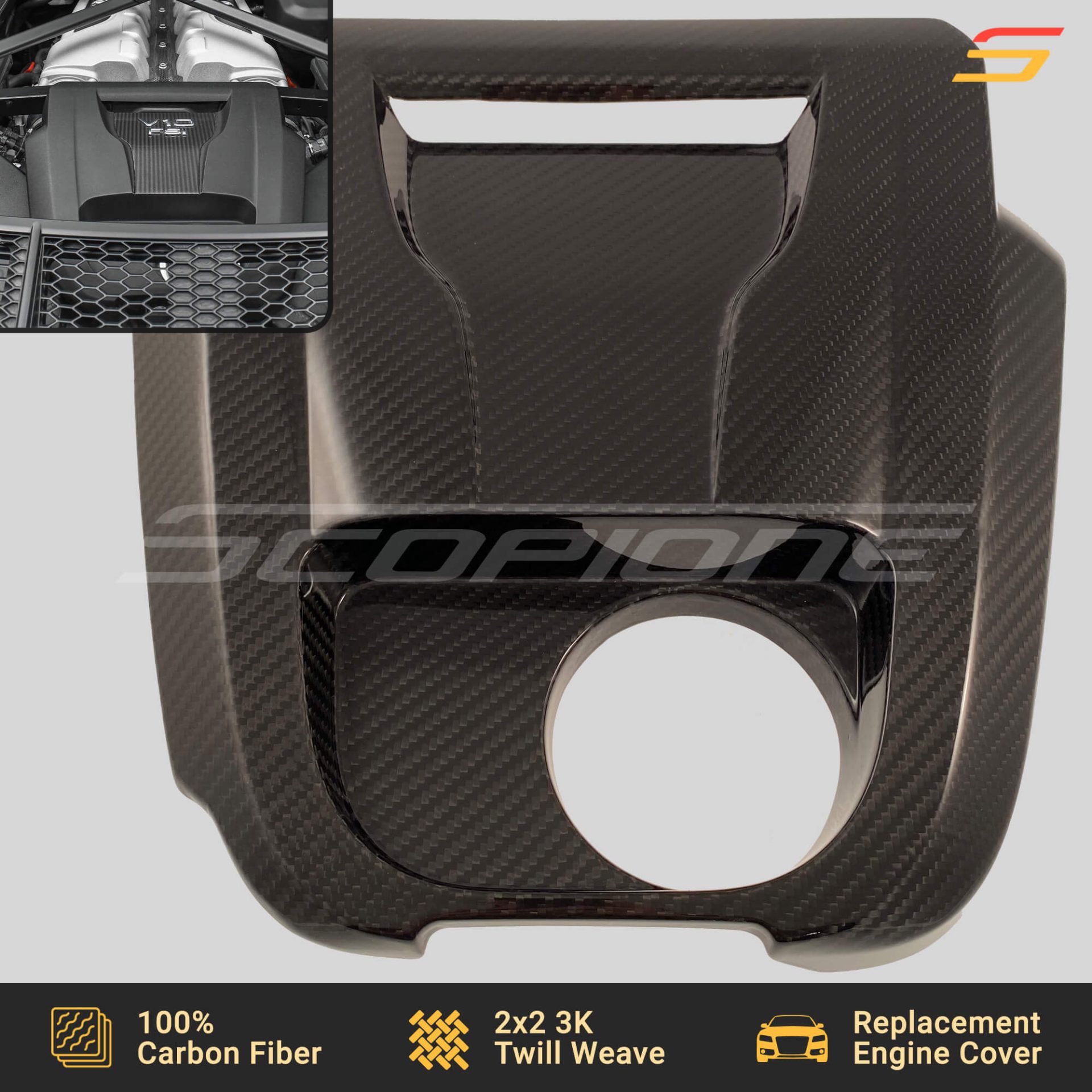 Scopione Carbon Rear Bumper Diffuser for Audi 08-12 R8 V8 4.2L