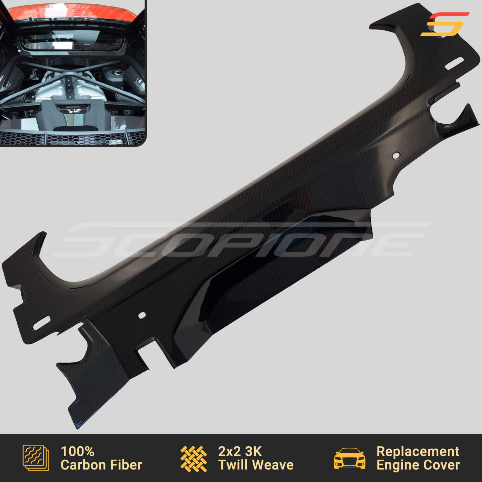 Scopione Carbon Rear Bumper Diffuser for Audi 09-12 R8 V10 GT