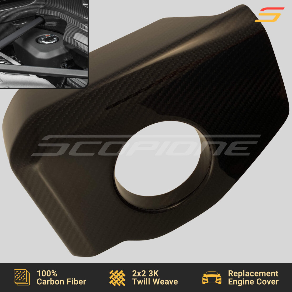 Scopione Carbon Rear Bumper Diffuser for Audi 08-12 R8 V8 4.2L