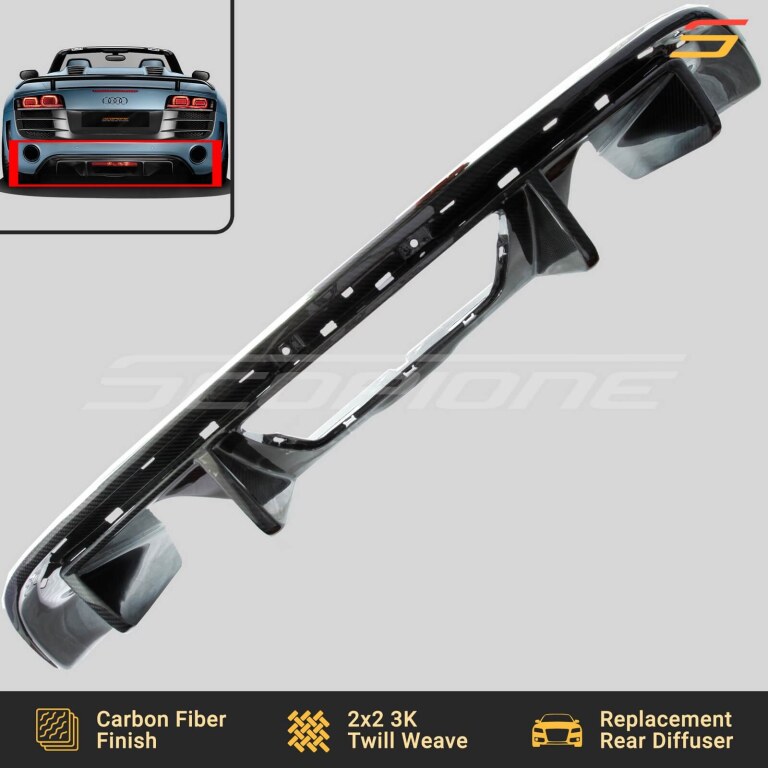Audi R8 V10 Carbon Fiber Rear Diffuser – Performance Upgrade | Scopione
