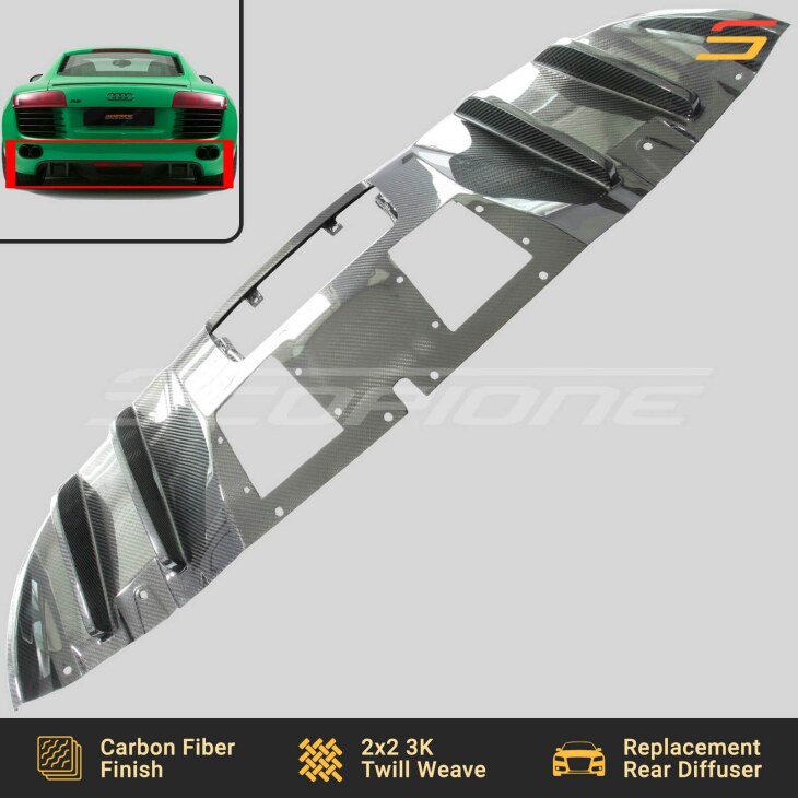 Audi R8 V8 Carbon Fiber Rear Diffuser – Performance Upgrade | Scopione