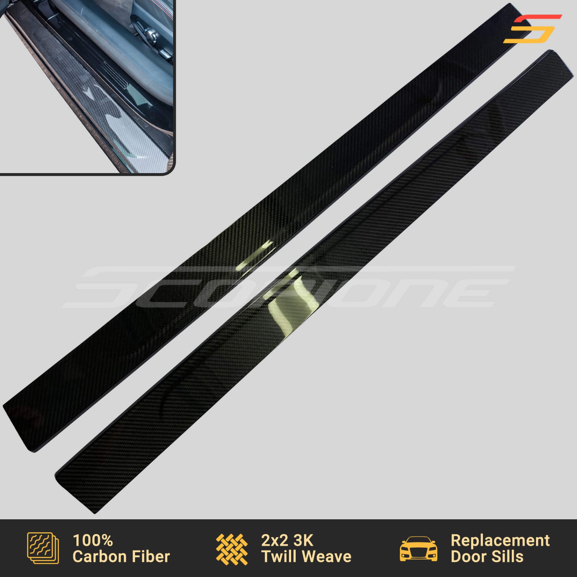 Scopione Carbon Door Sills Steps for Audi 16-23 R8 V8 V10