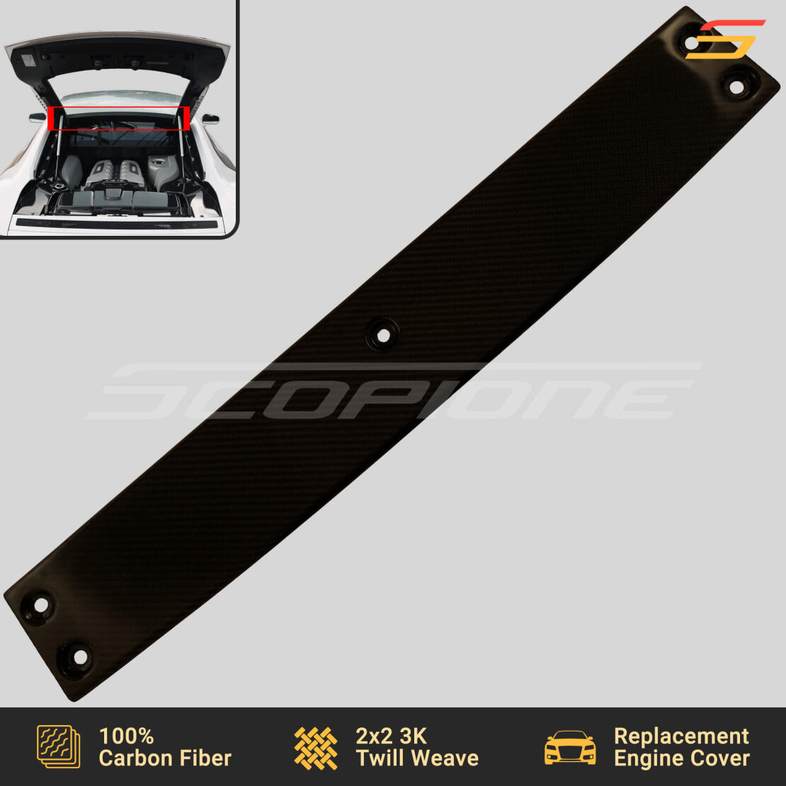 Scopione Carbon Fiber Rear Bumper Diffuser Valance for Audi A4 B9