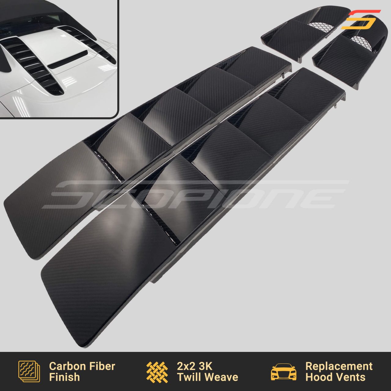 Carbon Fiber Rear Engine Louvers – Audi R8 (2011-2015) Upgrade