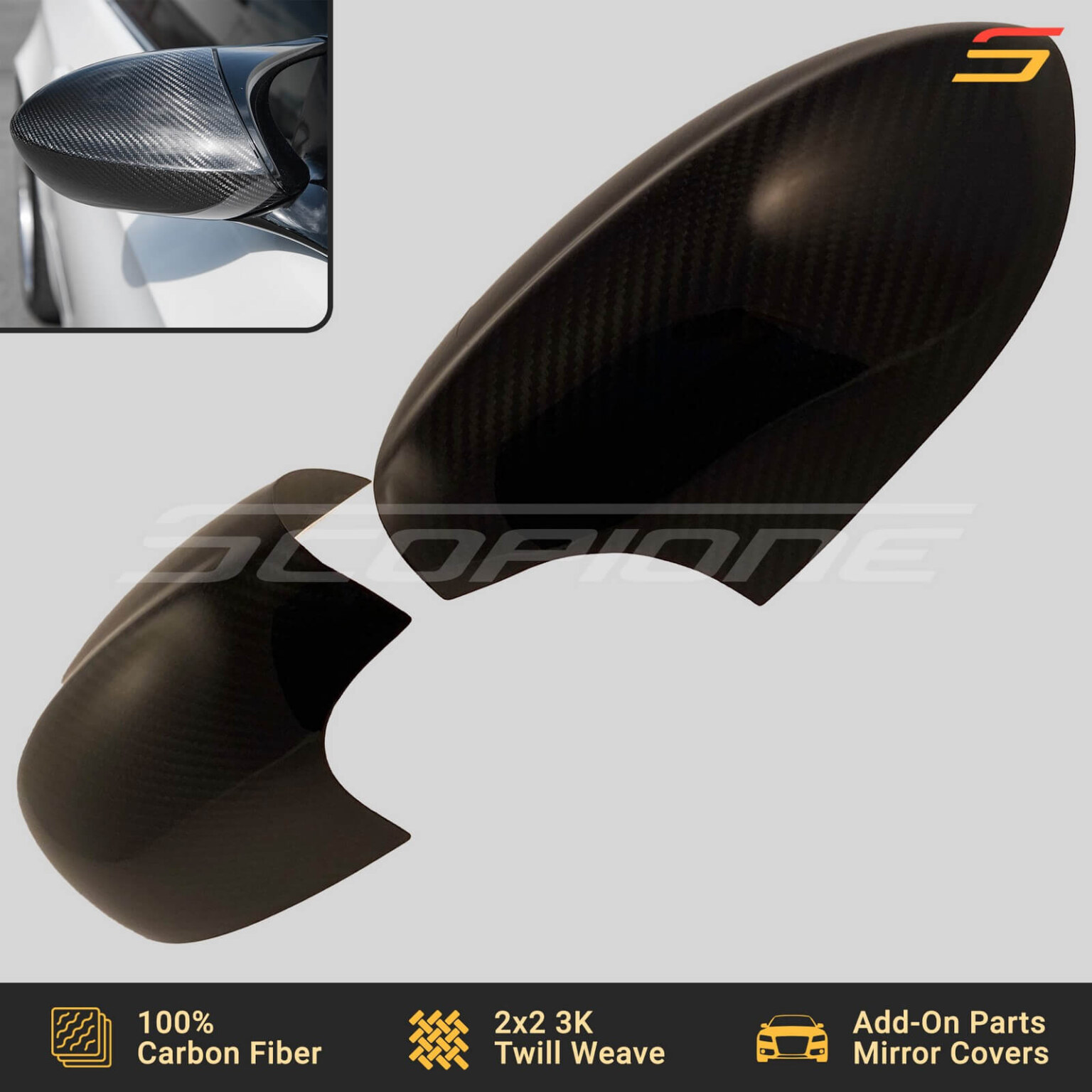 Scopione Carbon Fiber Side Mirror Covers for BMW M3 1M - E92 E93 E82