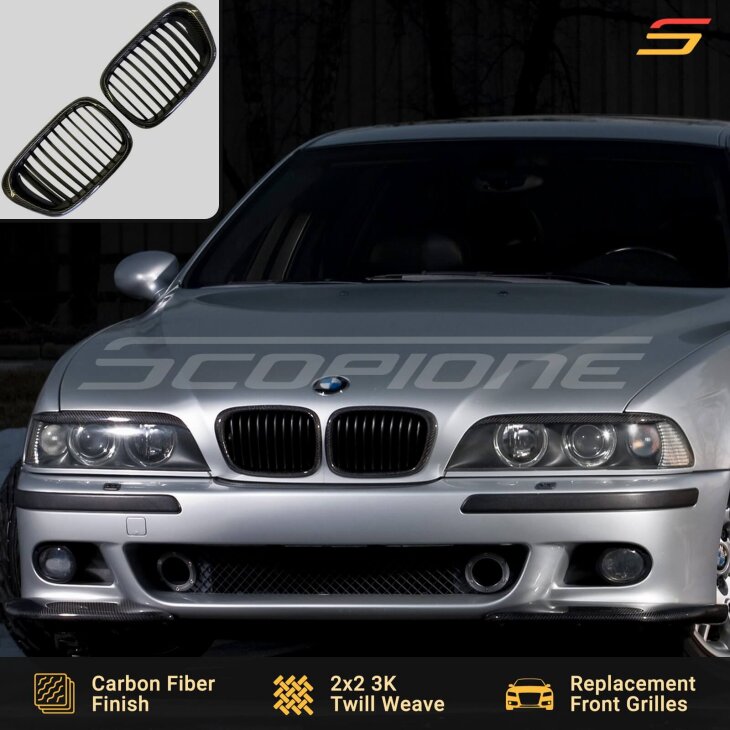 Scopione Carbon Fiber Kidney Grille Set for BMW 5 Series E39