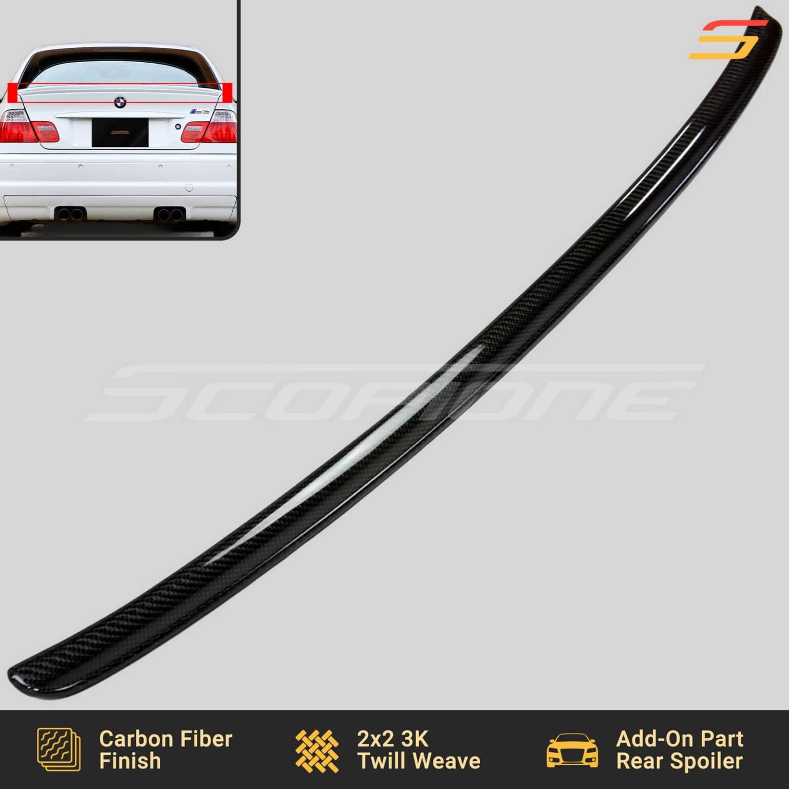 Scopione Carbon Fiber Rear M-Tech Bumper Diffuser for BMW E46