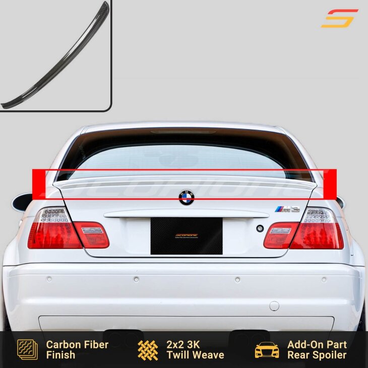 Scopione Carbon Fiber Rear SC2 Trunk Spoiler for BMW 3 Series E46 Coupe