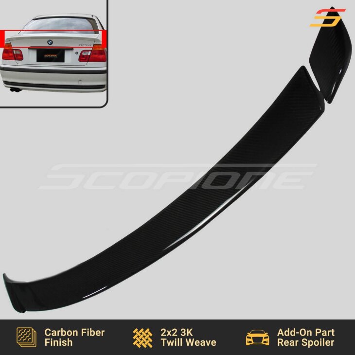 Scopione Carbon Fiber Rear Trio Trunk Spoiler for BMW 3 Series E46 Sedan