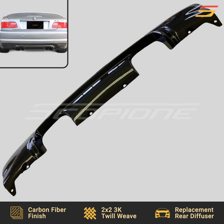 Scopione Carbon Fiber Rear CSL Bumper Diffuser for BMW M3 E46