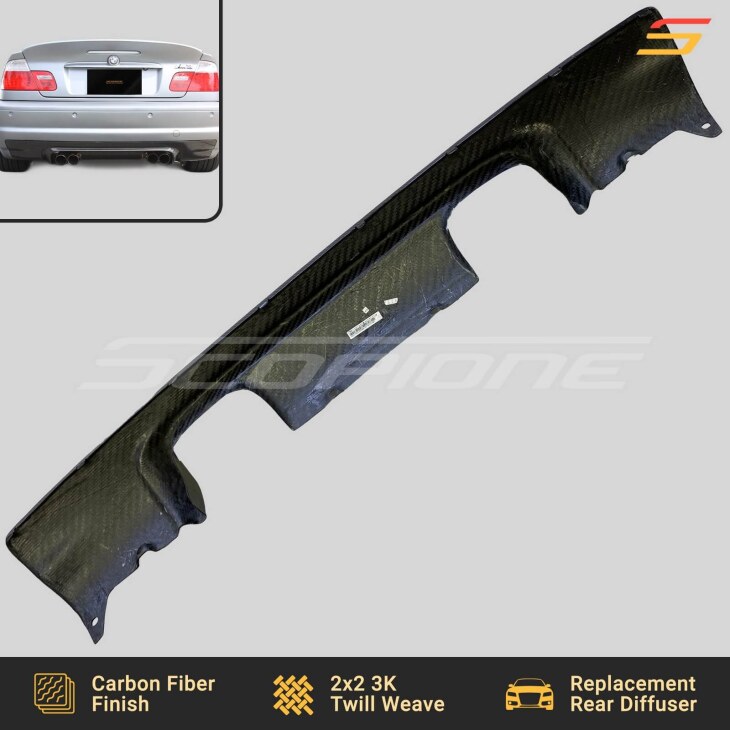 Scopione Carbon Fiber Rear CSL Bumper Diffuser for BMW M3 E46