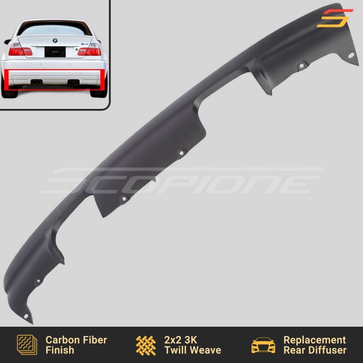 Scopione MATTE Carbon Fiber Rear Bumper Diffuser for BMW M3 E46