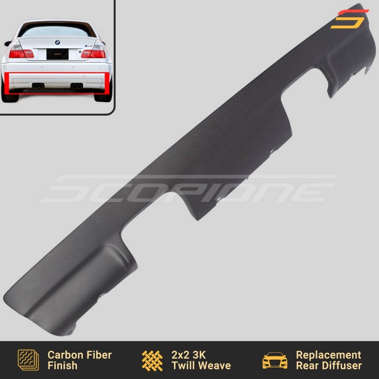 Scopione MATTE Carbon Fiber Rear Bumper Diffuser for BMW M3 E46
