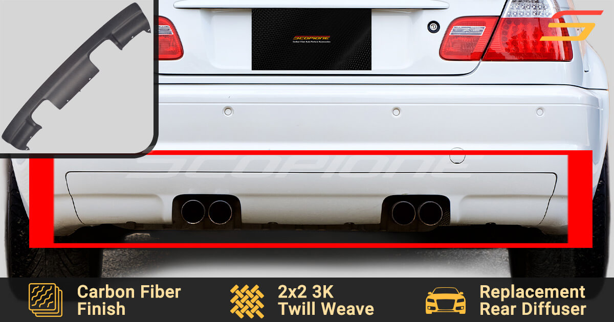 Scopione MATTE Carbon Fiber Rear Bumper Diffuser for BMW M3 E46