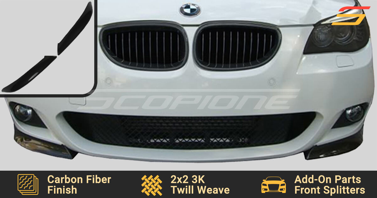 Scopione Carbon Fiber Front Splitters for BMW 5 Series M-Tech E60 E61