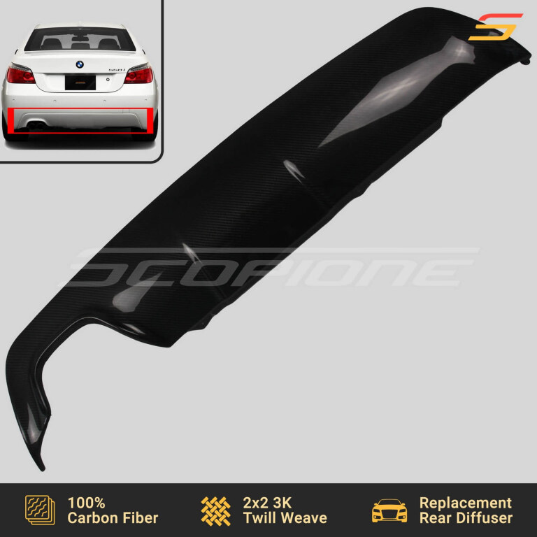 Scopione Carbon Fiber Rear M-Tech Bumper Diffuser for BMW 5 Series E60 E61