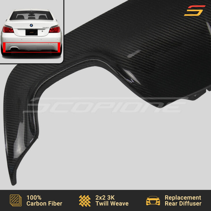 Scopione Carbon Fiber Rear M-Tech Bumper Diffuser for BMW 5 Series E60 E61