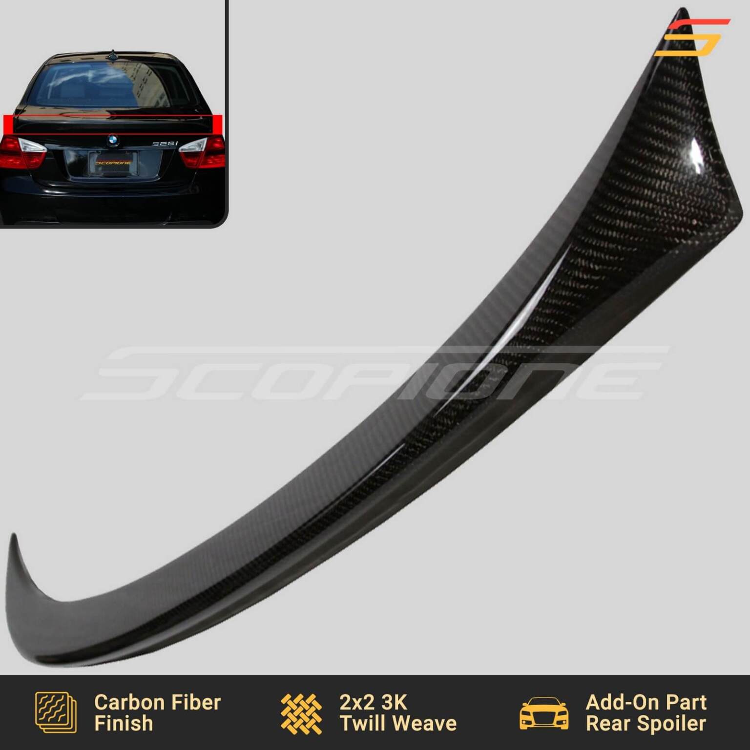 Scopione Carbon Fiber Pre-LCI M-Tech Splitters for BMW 3 Series E90 E91