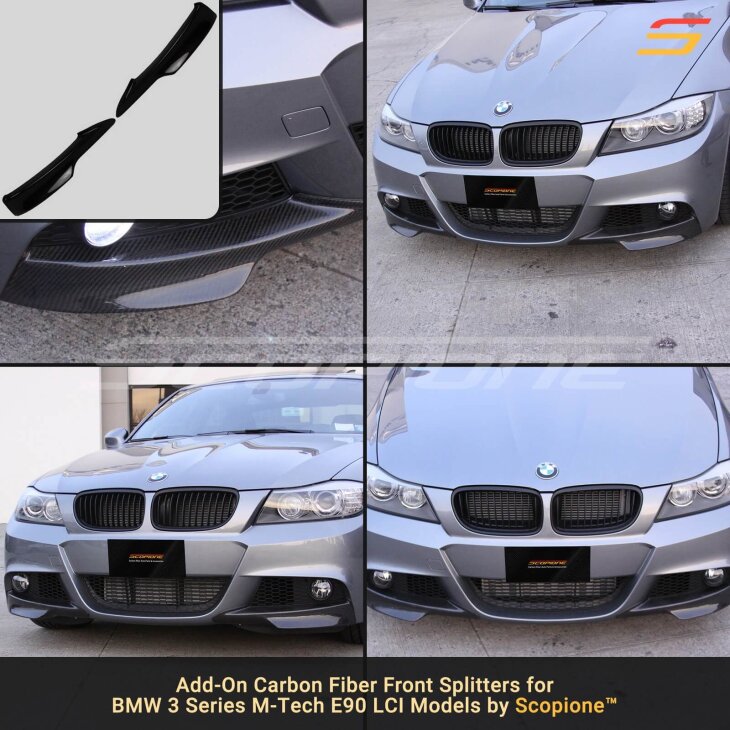 Scopione Carbon Fiber LCI M-Tech Splitters for BMW 3 Series E90 E91