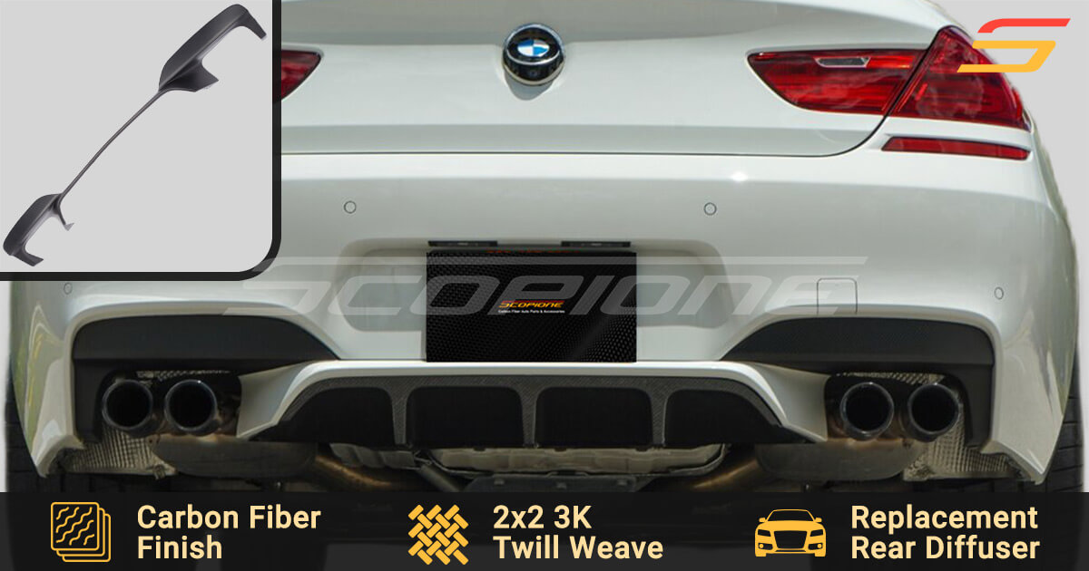 Scopione MATTE Carbon Fiber Rear Bumper Diffuser for BMW M6 F06 F12