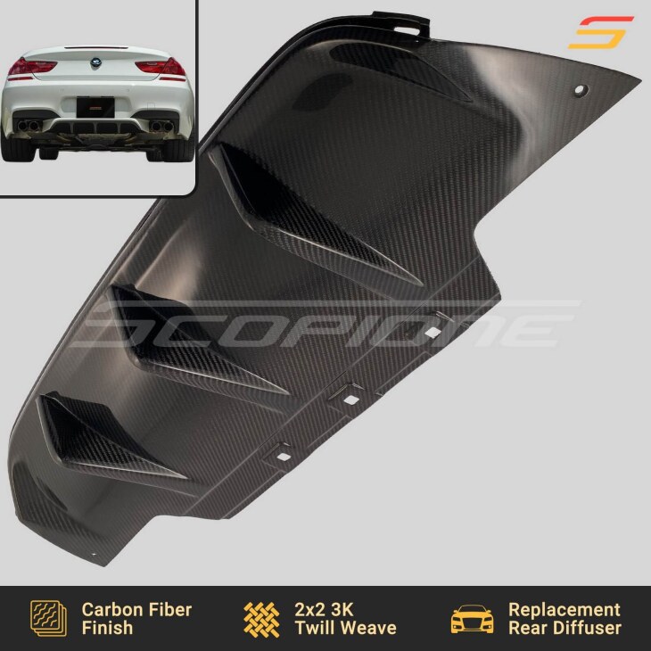 Scopione Carbon Fiber Rear Bumper Bottom Diffuser for BMW M6 F06 F12