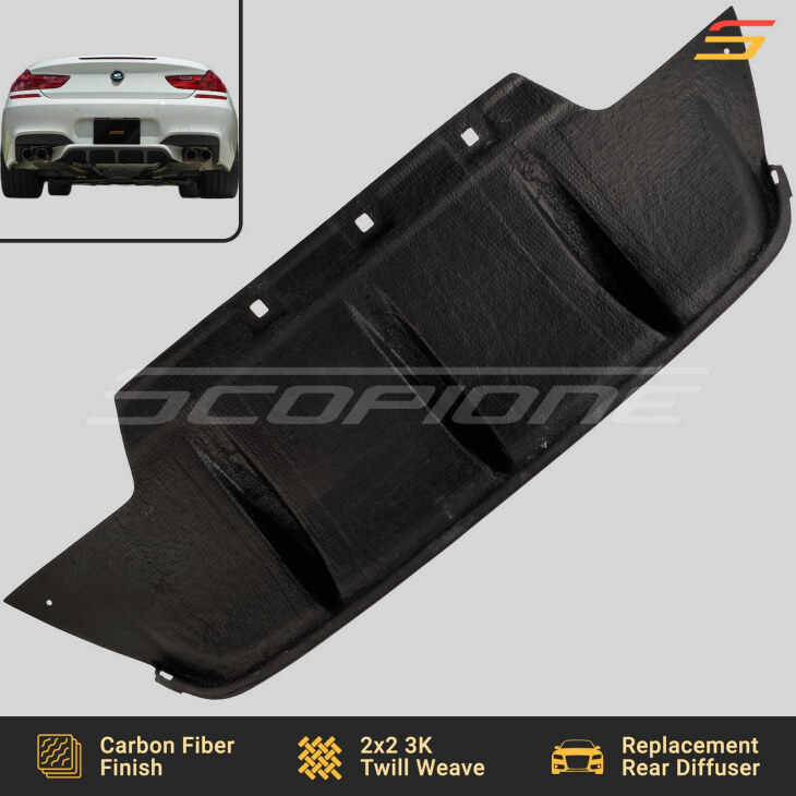Scopione Carbon Fiber Rear Bumper Bottom Diffuser for BMW M6 F06 F12