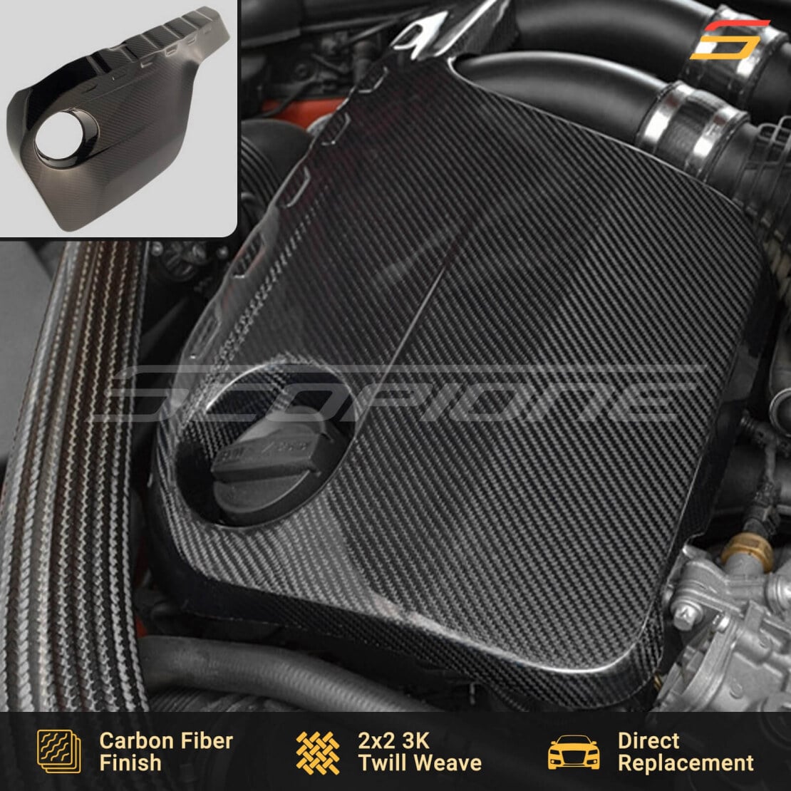 Scopione Carbon Fiber Engine Cover for M3 F80, M4 F82 F83 & M2 F87