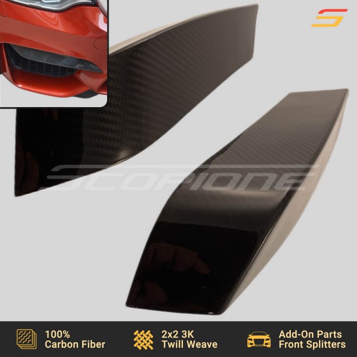 Scopione Carbon Fiber Front Upper Splitters for M3 F80 & M4 F82