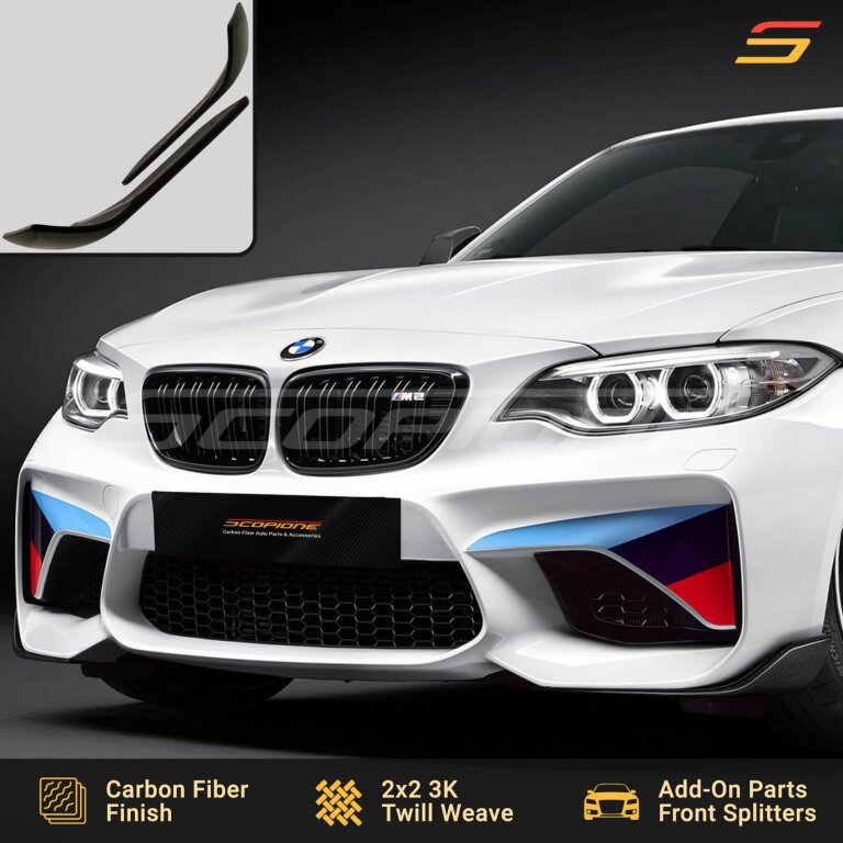 Scopione Carbon Fiber Front SC1 Splitters for Pre-LCI BMW 2 Series M2