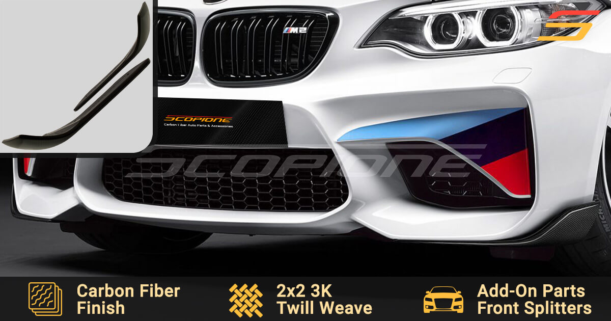 Scopione Carbon Fiber Front SC1 Splitters for Pre-LCI BMW 2 Series M2