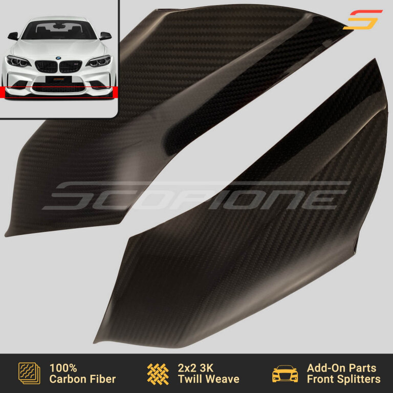 Scopione Carbon Fiber Front SC2 Splitters for Pre-LCI BMW 2 Series M2