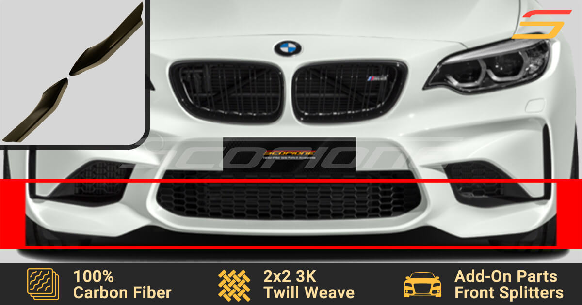 Scopione Carbon Fiber Front SC2 Splitters for Pre-LCI BMW 2 Series M2