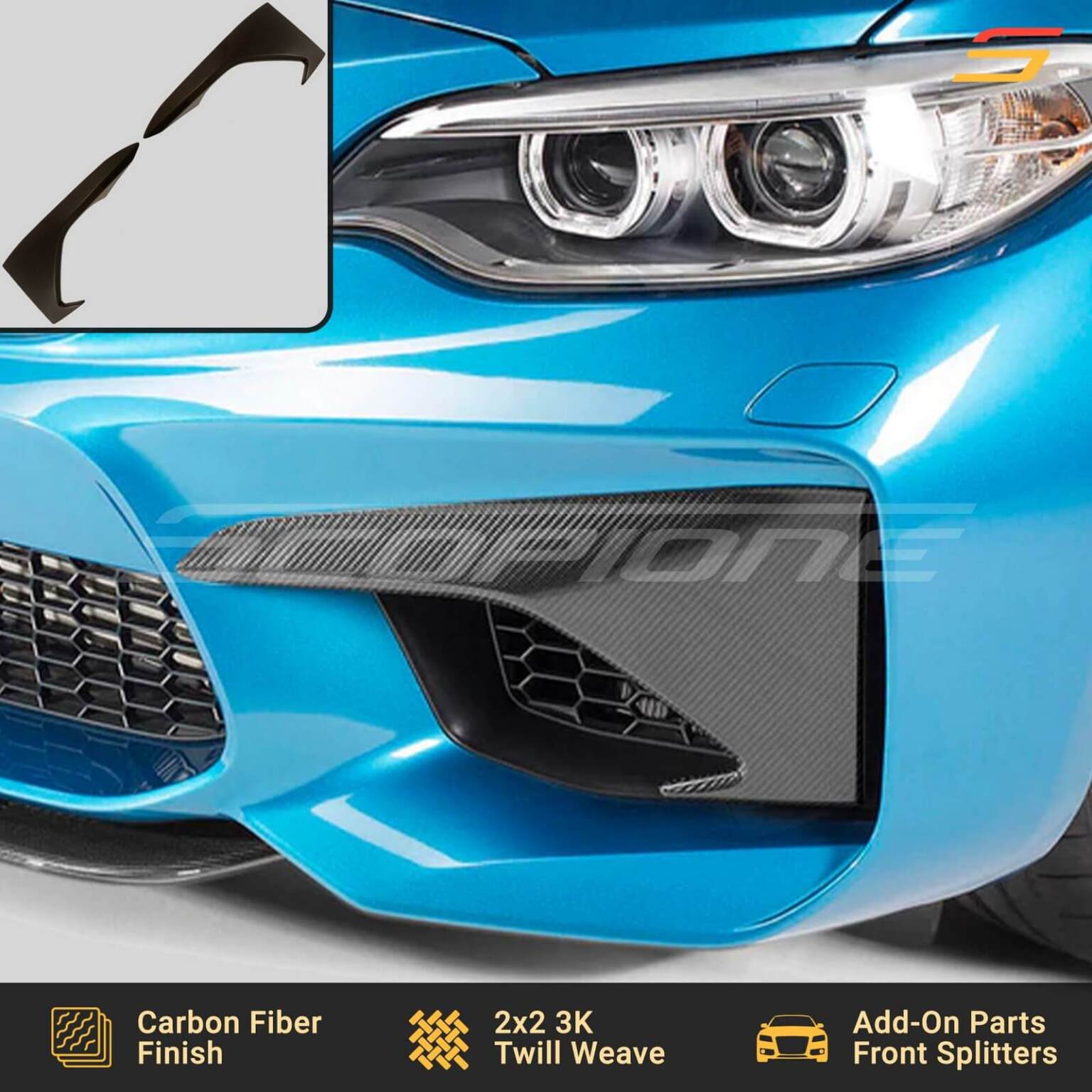 Scopione Carbon Fiber SC1 Upper Splitters for Pre-LCI BMW 2 Series M2