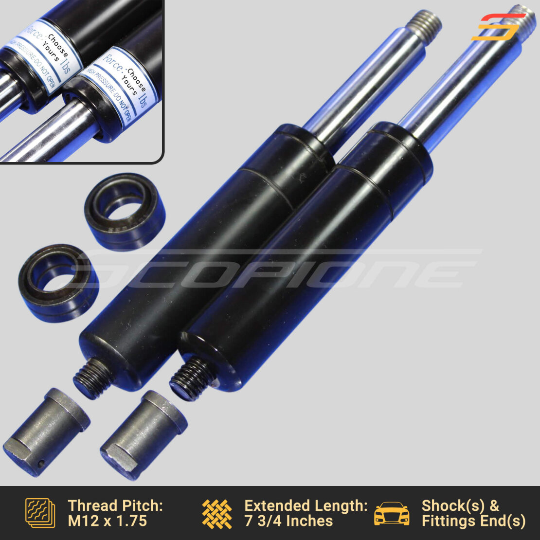 Lambo Vertical Door Kit Replacement 7.75" Shocks Caps Bearings