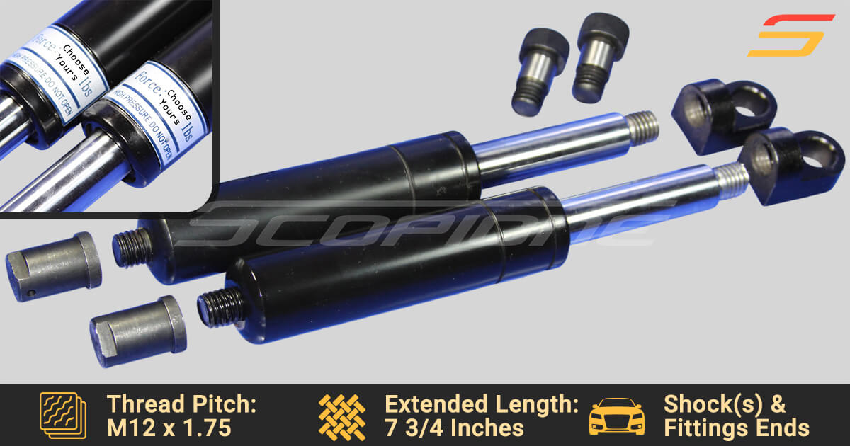 Lambo Vertical Door Kit Replacement 7.75" Shocks L Fittings Caps