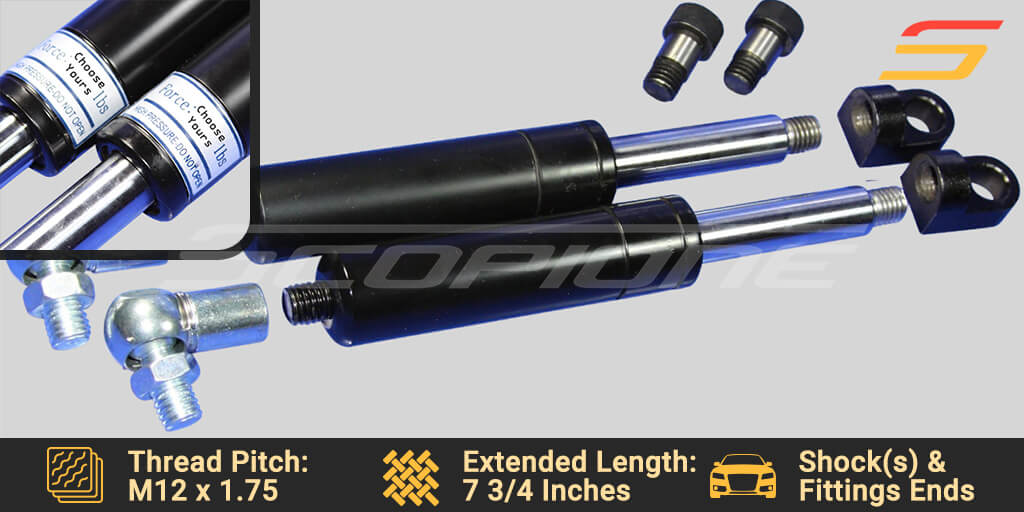 Lambo Door Kit LamboDoorsUSA 900lb Vertical Door Shocks - Pair For Bolt ...