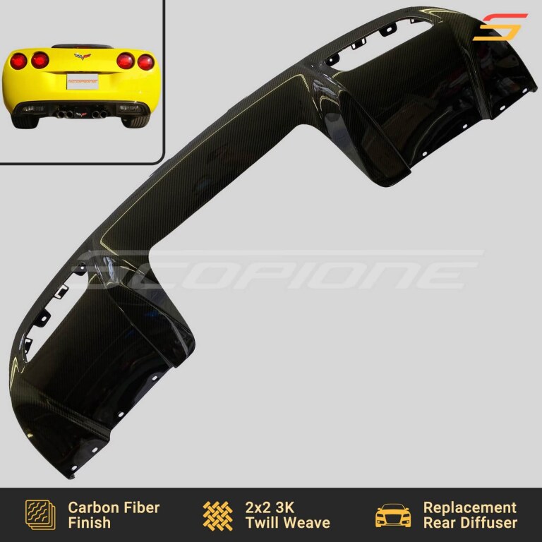 Scopione Carbon Fiber Rear Bumper Diffuser for Chevy Corvette C6