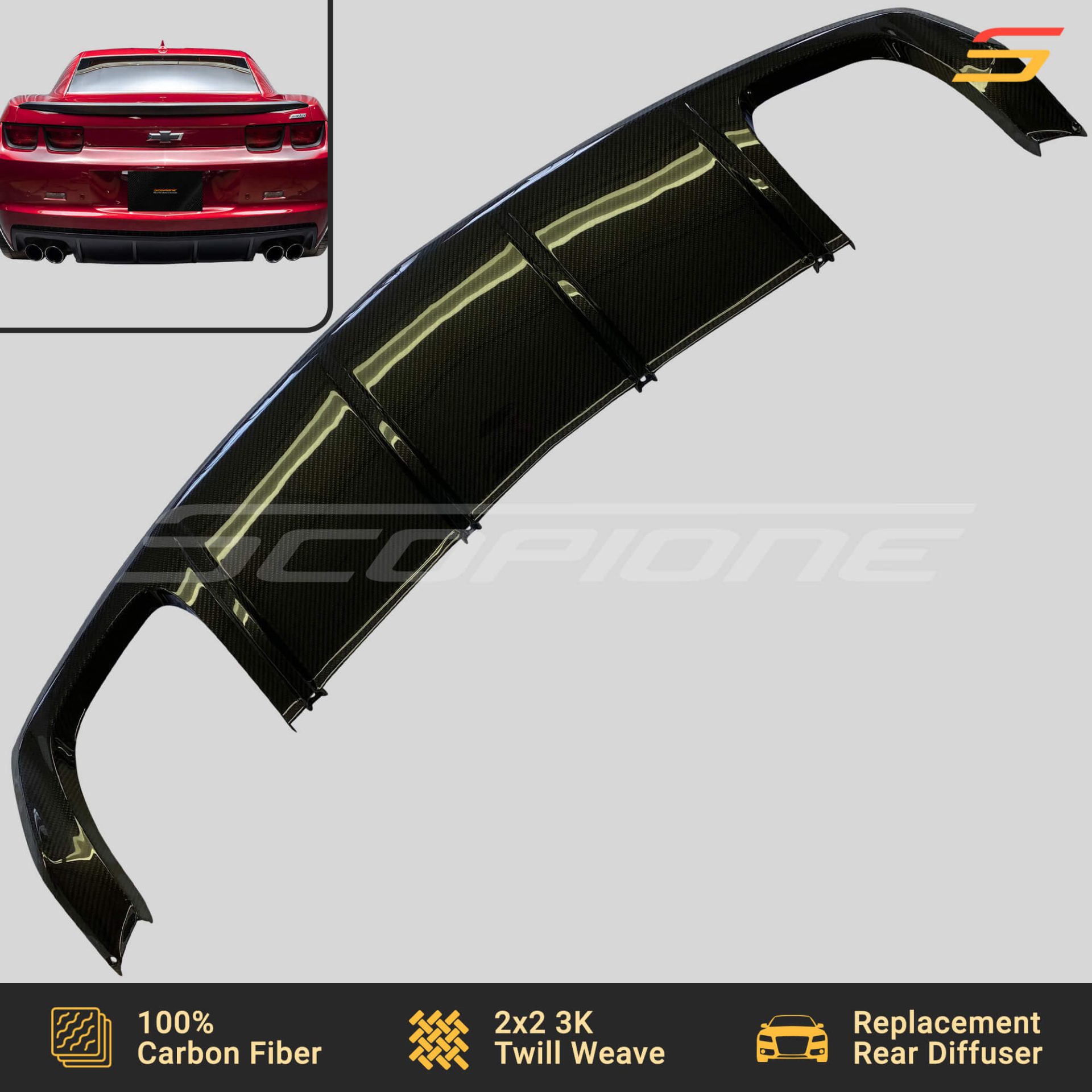 Scopione Carbon Fiber Rear Spoiler Winglets for Corvette C7 Z06 GS