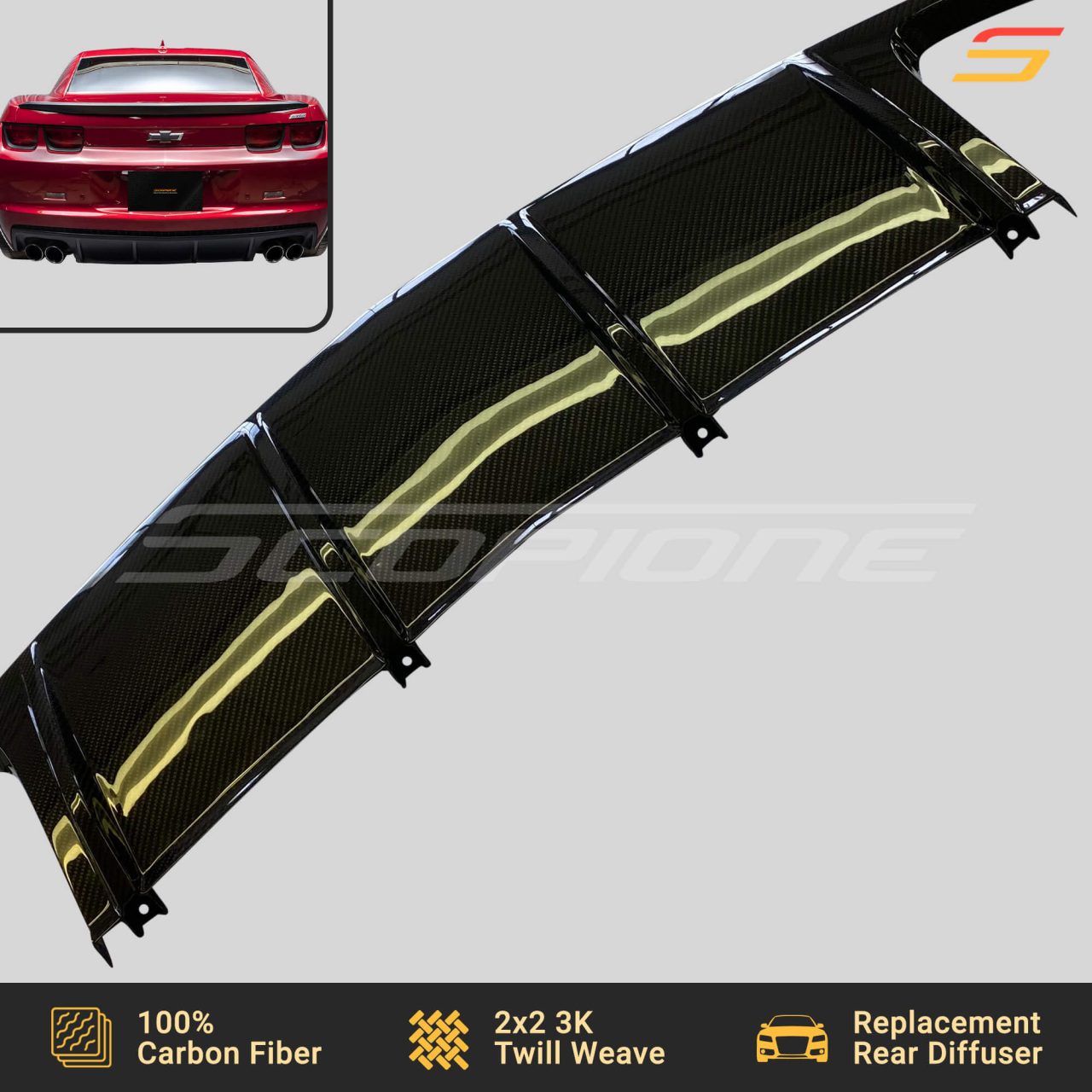 Scopione Carbon Quad Rear Diffuser for Chevrolet 10-13 Camaro