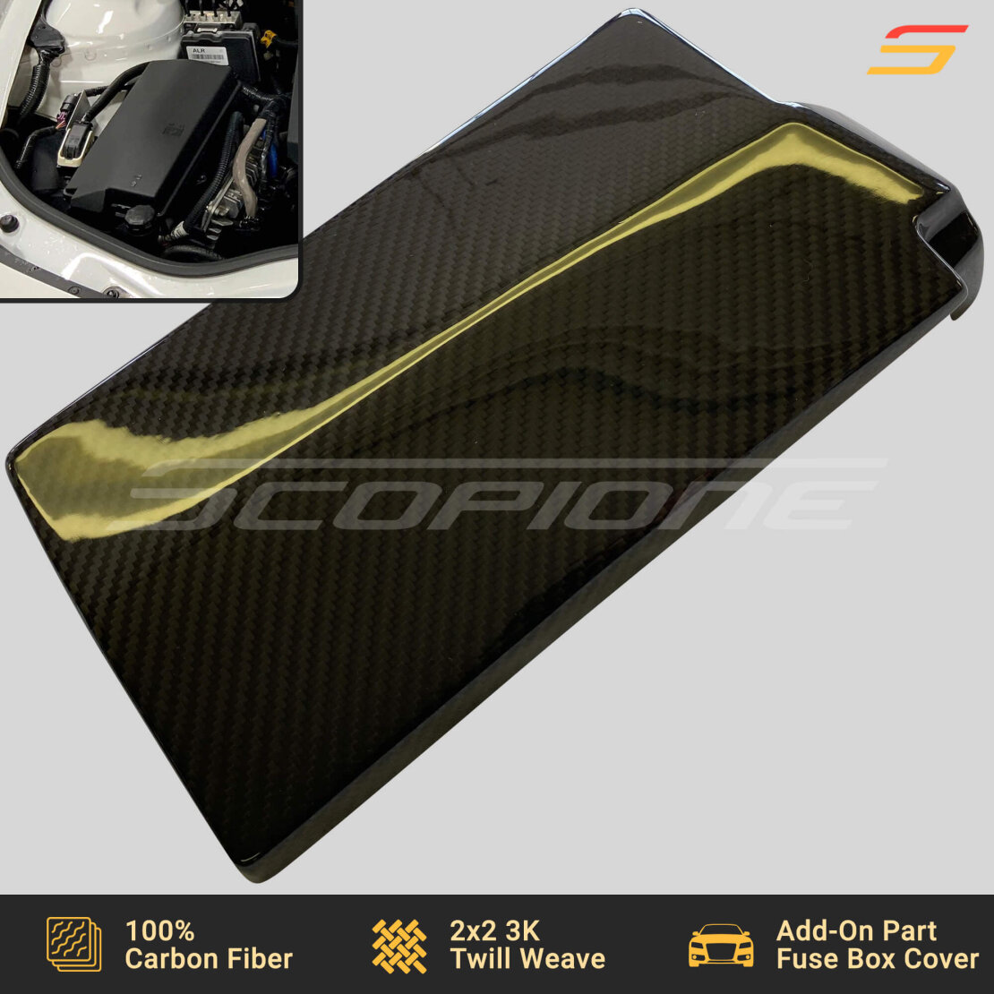 Scopione Carbon Engine Fuse Box Cover-Chevrolet 10-15 Camaro