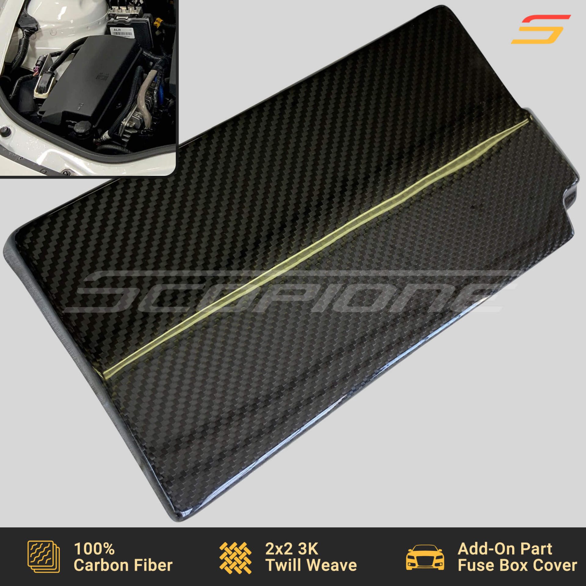 Scopione Carbon Engine Fuse Box Cover-Chevrolet 10-15 Camaro