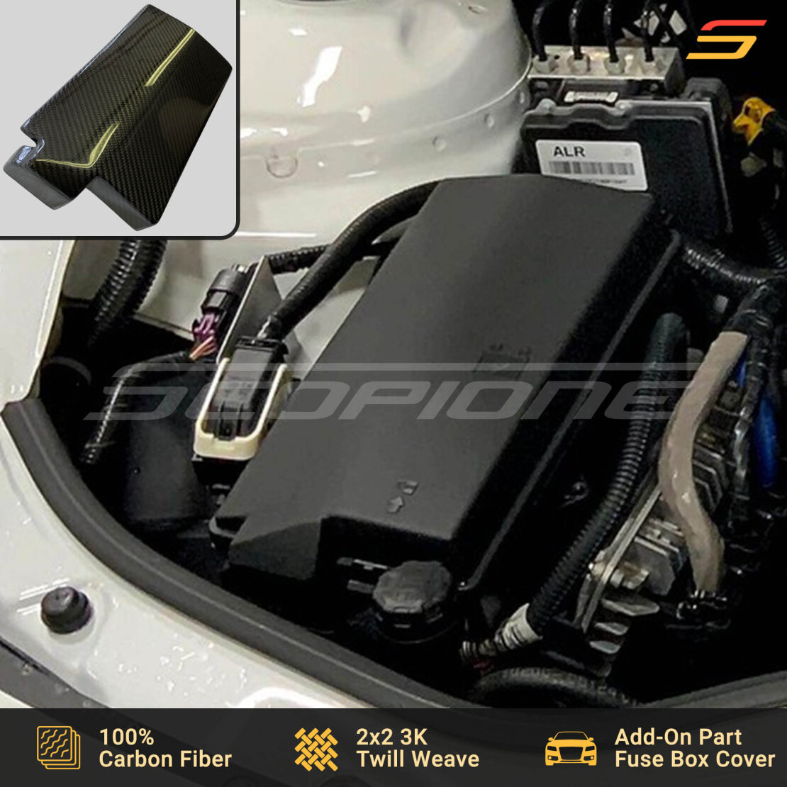Scopione Carbon Engine Fuse Box Cover-Chevrolet 10-15 Camaro