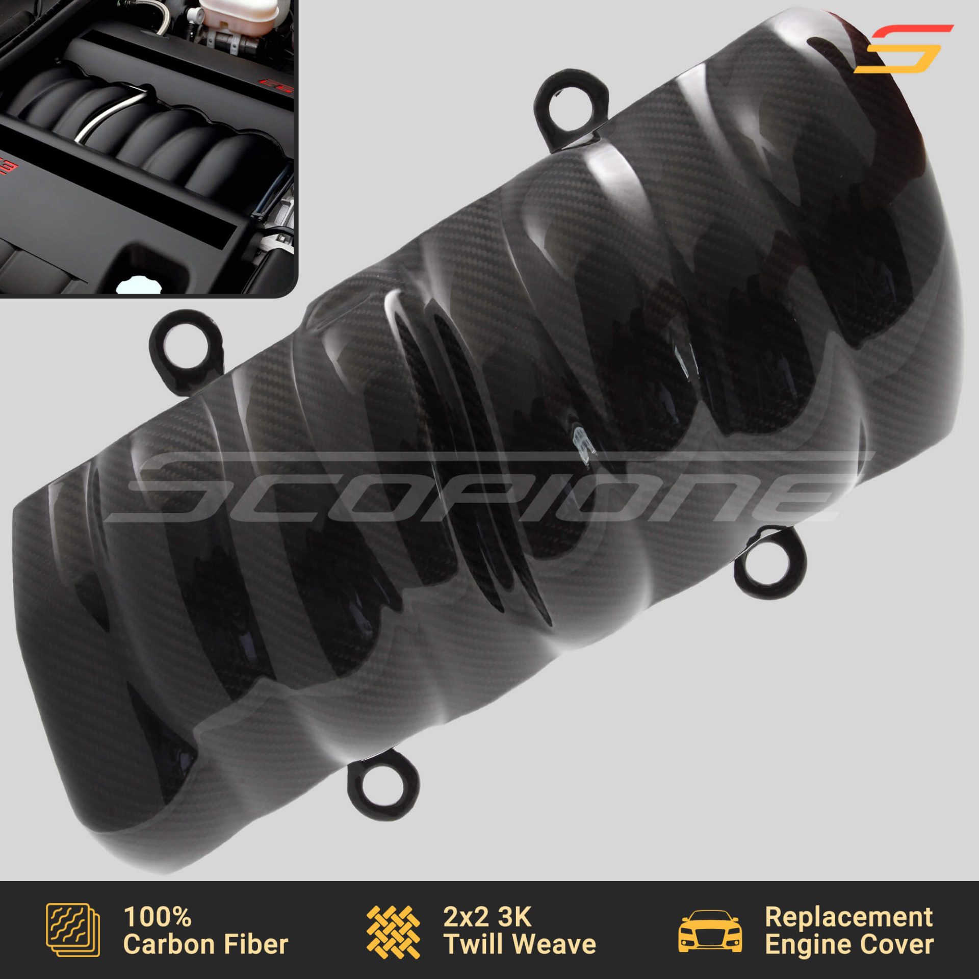 Scopione Carbon Engine Cover for Corvette C7 & Camaro SS