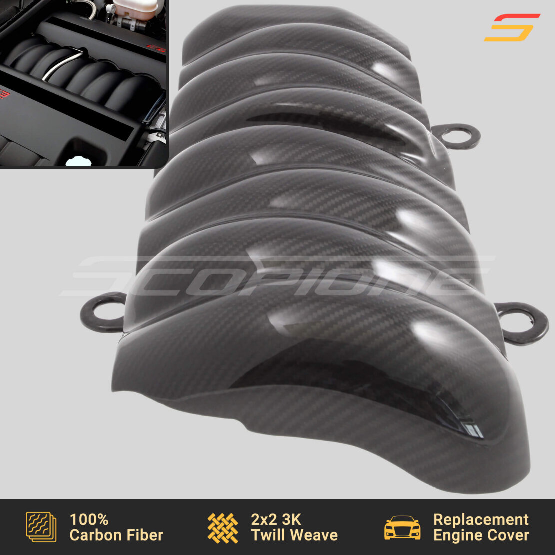 Scopione Carbon LS3 Engine Cover for Corvette C6 & Camaro SS